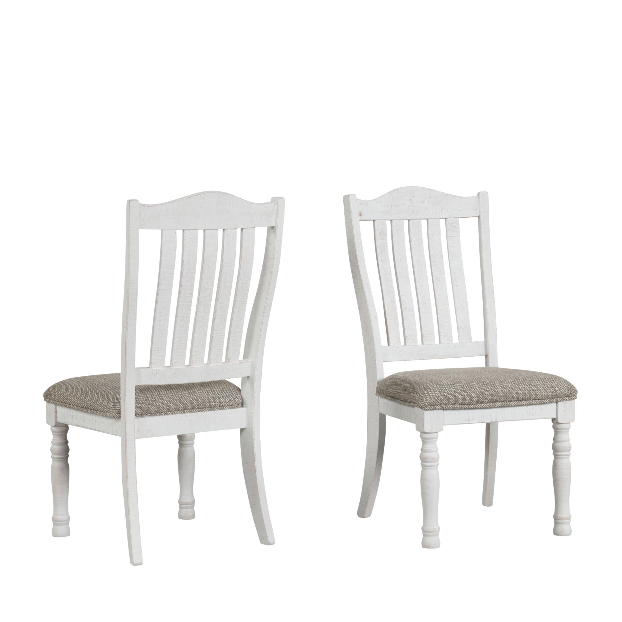 One Allium Way® Ebret Farmhouse Two-Tone Distressed Wood Dining Chairs ...