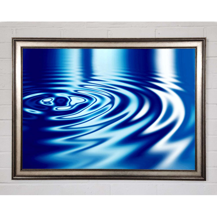 Ivy Bronx Liquid Blue Ripples Framed Print | Wayfair.co.uk