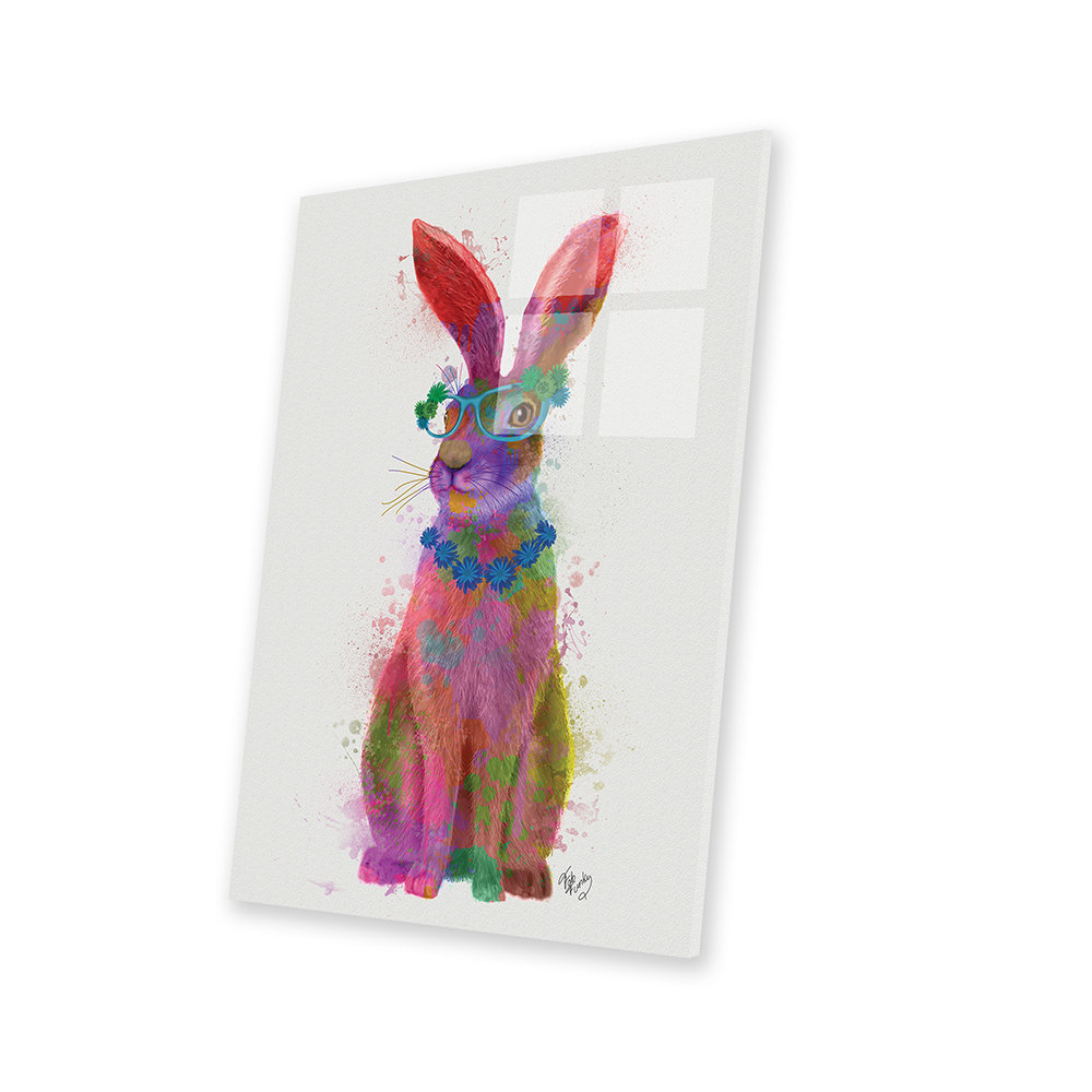 Trinx Rainbow Splash Rabbit II, Full by Fab Funky - Unframed Graphic ...