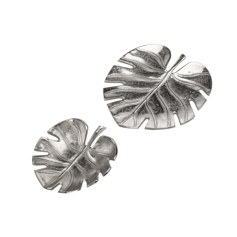 Godinger Silver Art Co Monstera Leaf Metal Serving Tray | Wayfair