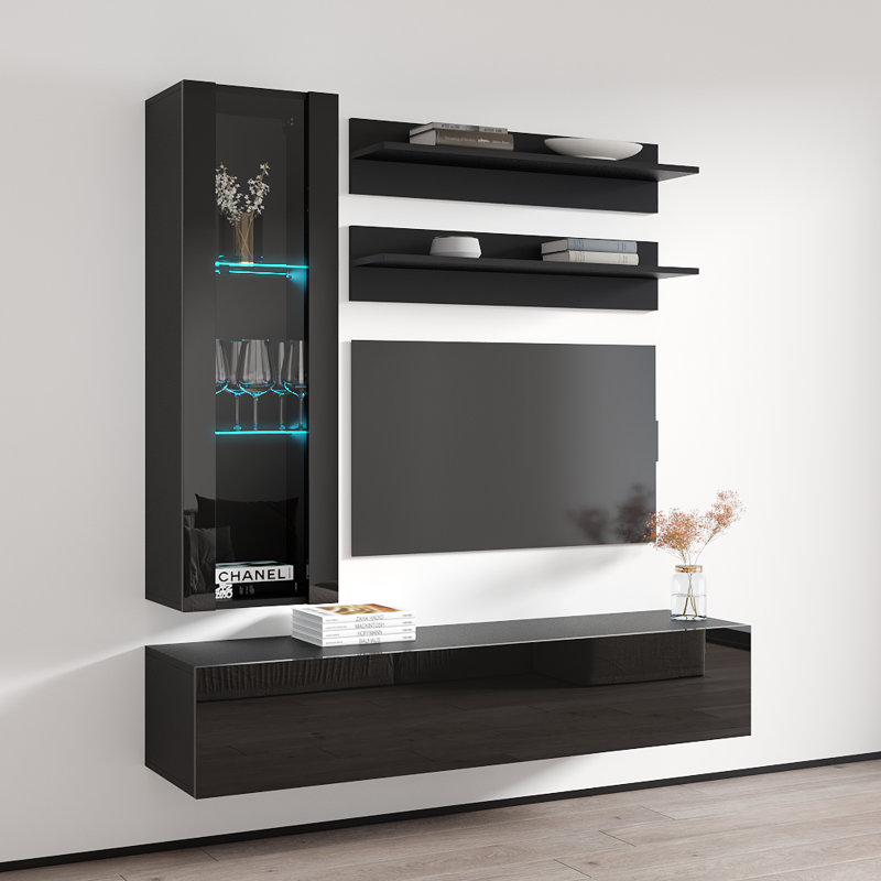 Orren Ellis Visser Floating Entertainment Center for TVs up to 70 ...