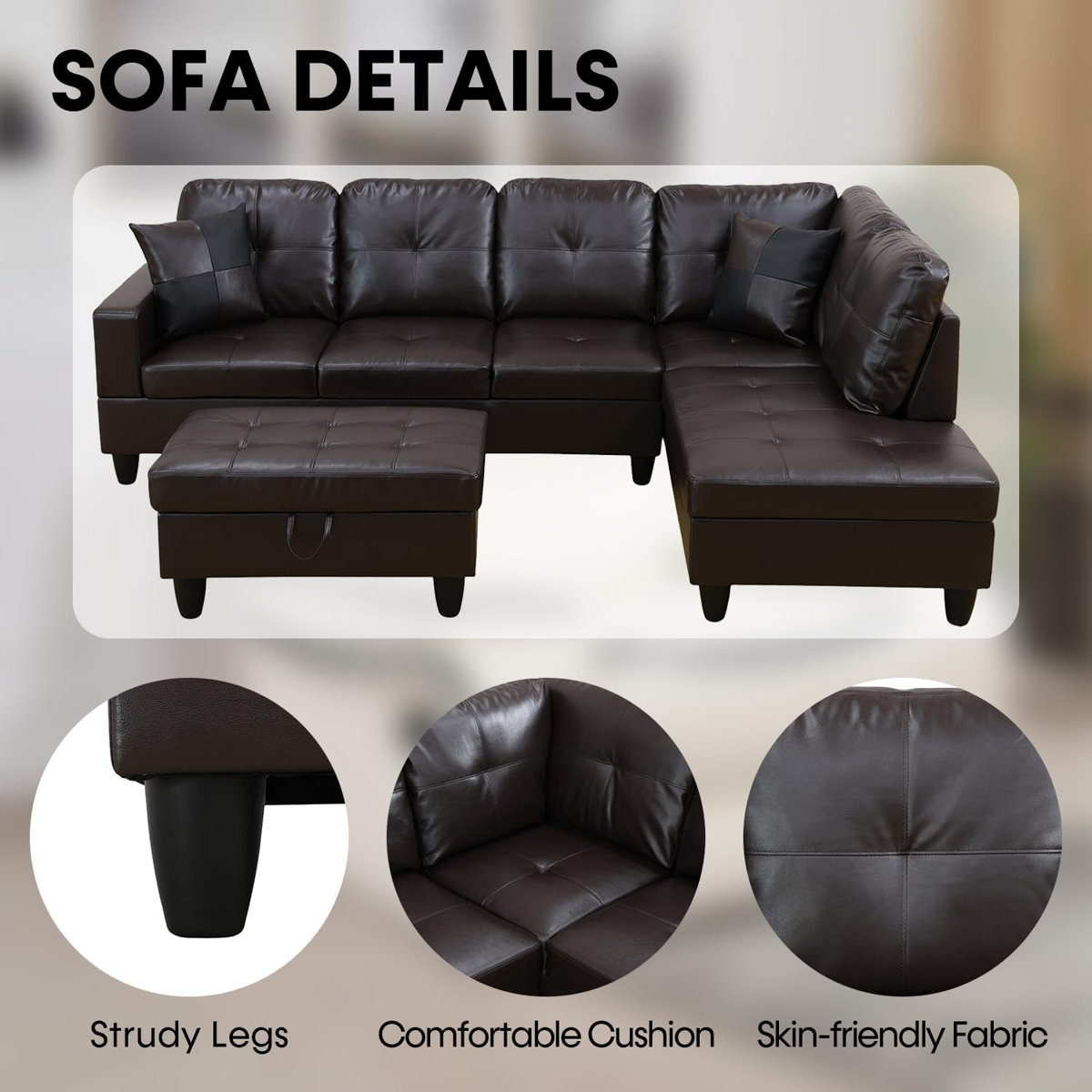 Latitude Run® Erynne 3 - Piece L- Shaped Upholstered Living Room ...