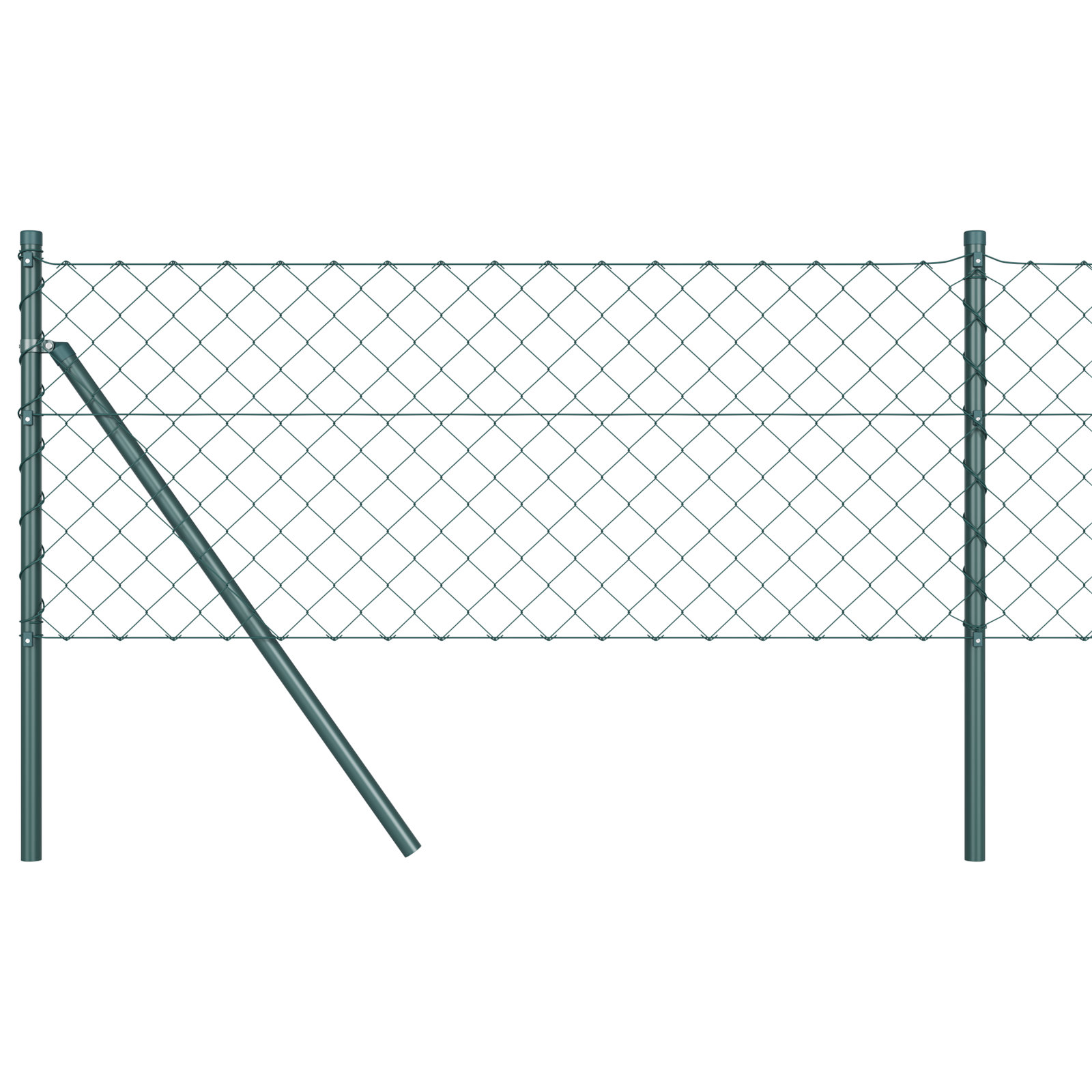 Williston Forge Chain Link Fence With 7 Spike Posts Galvanised Steel ...