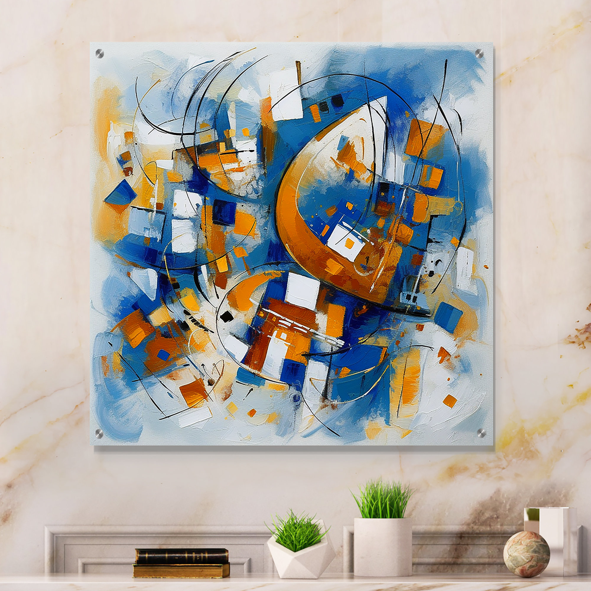 Ivy Bronx Blue Abstracted Fractals And Dimensions I - Abstract ...