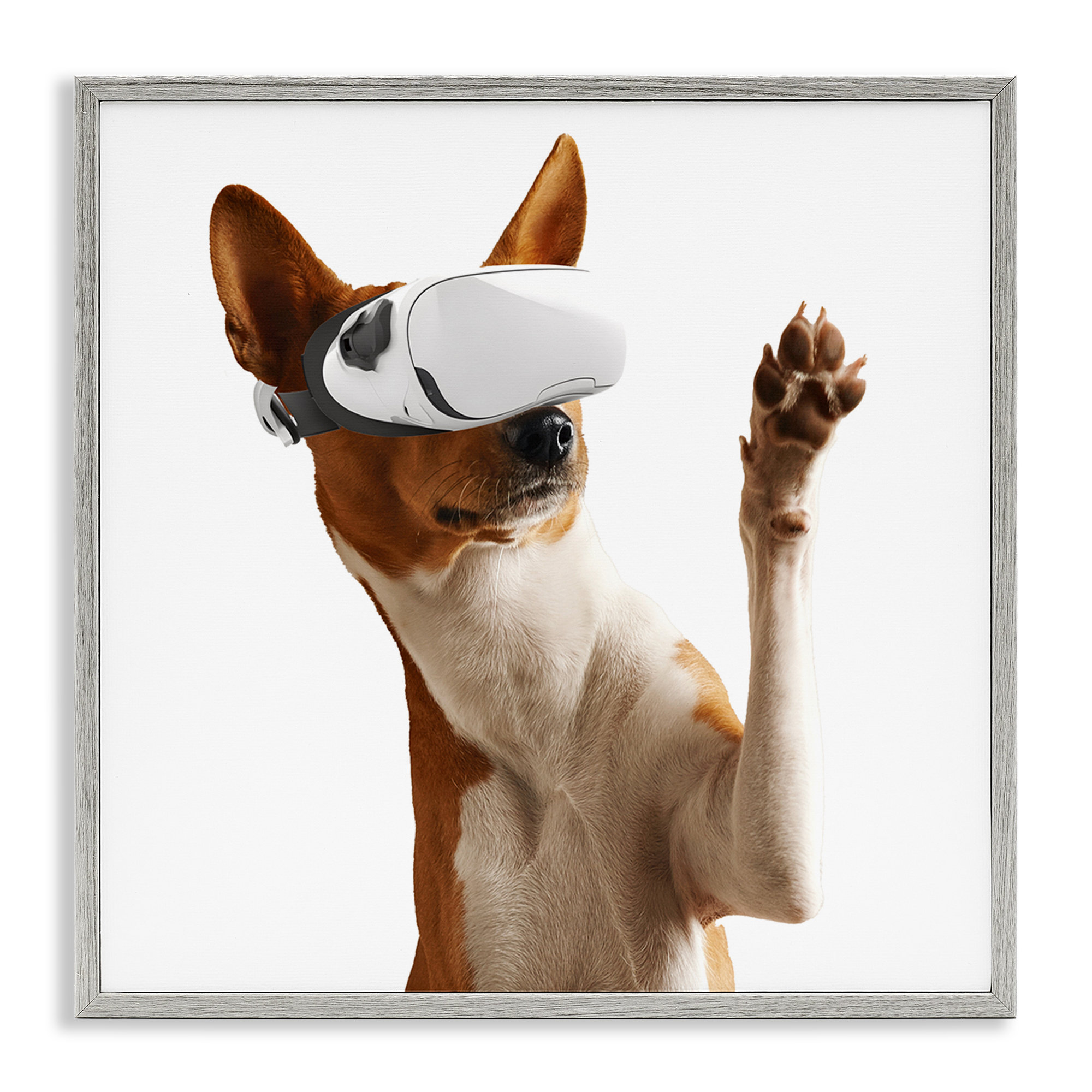 Ebern Designs VR Gamer Dog Framed Giclee, design by CAD Designs | Wayfair