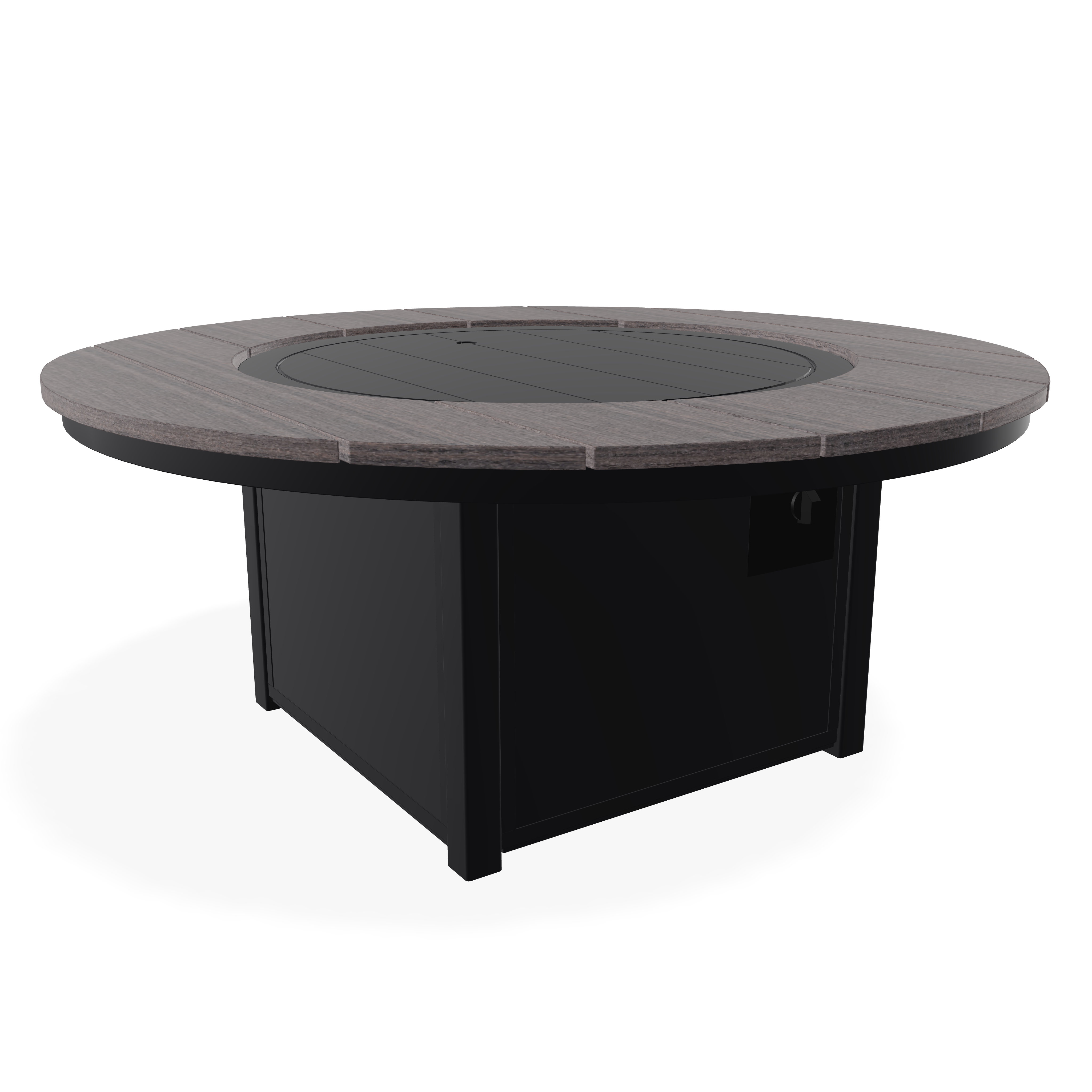 Telescope Casual 54" Round Rustic Polymer Fire Table with Propane Shelf ...