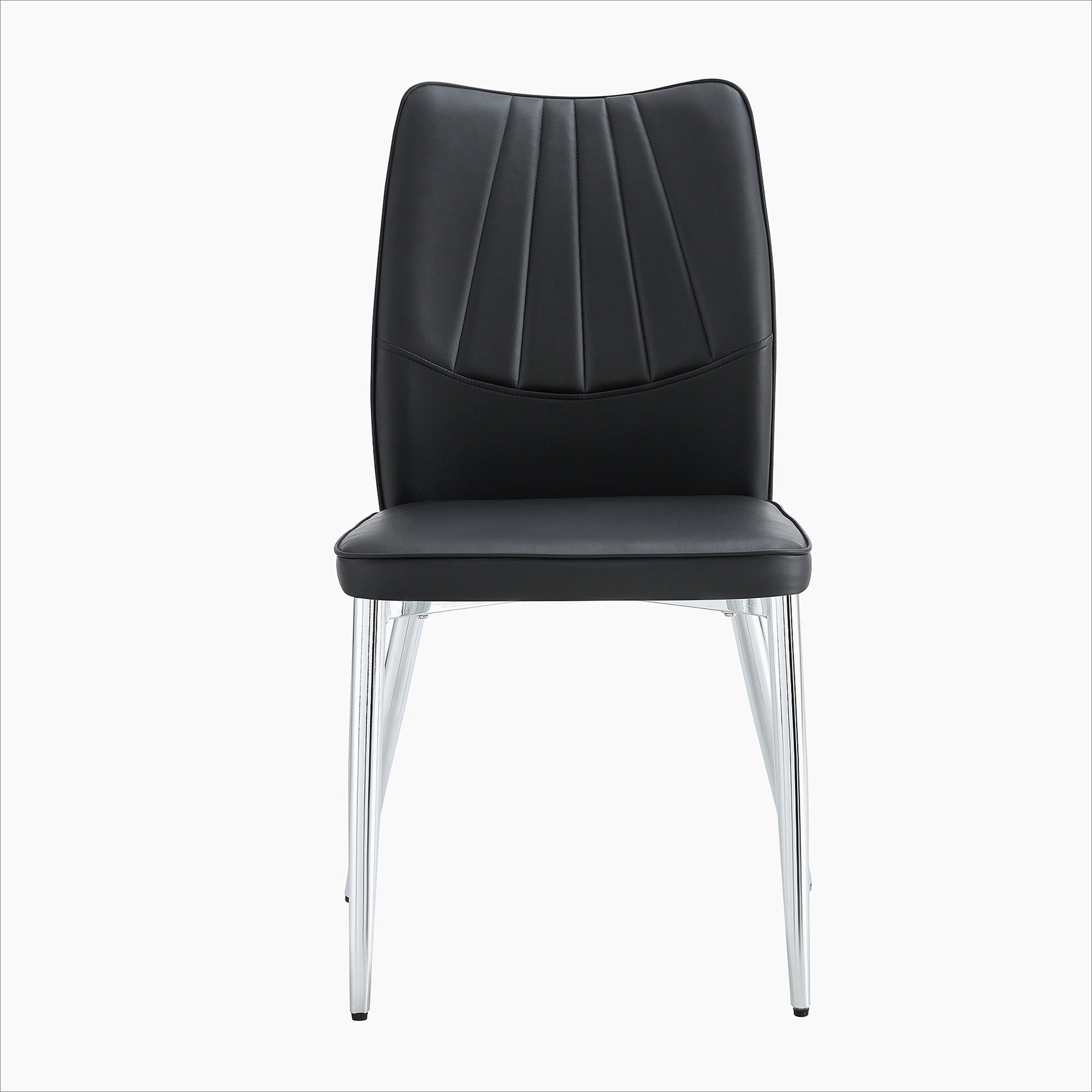 Latitude Run® Dining Chairs with PU Material Cushion and Silver Metal ...