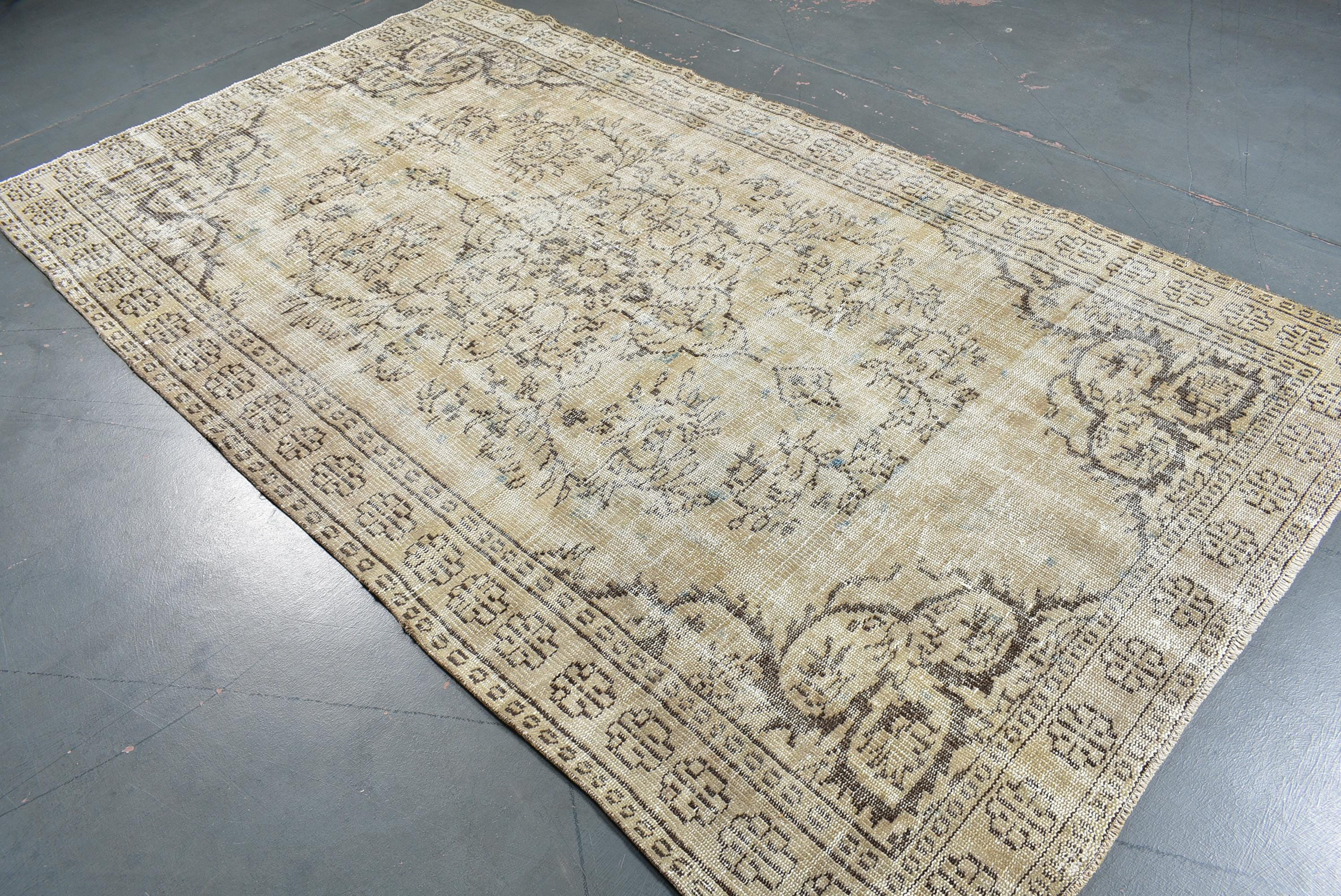 Canora Grey Large Vintage Turkish Oushak Rug in Beige - Ideal Bohemian ...