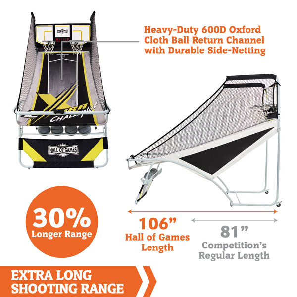 Hall Of Games Xtra Long Shot Ez-fold Premium Arcade Game With Built-in ...