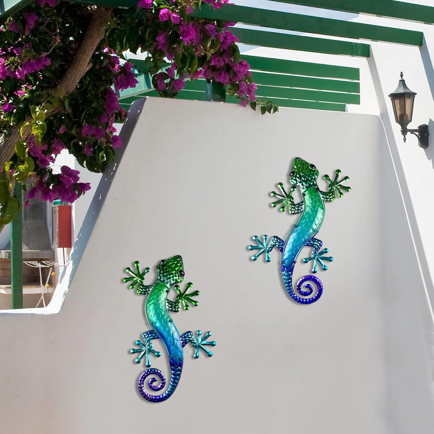 Bungalow Rose Metal Gecko Wall Art 15 Inch Lizard Outdoor Decor Lizards ...
