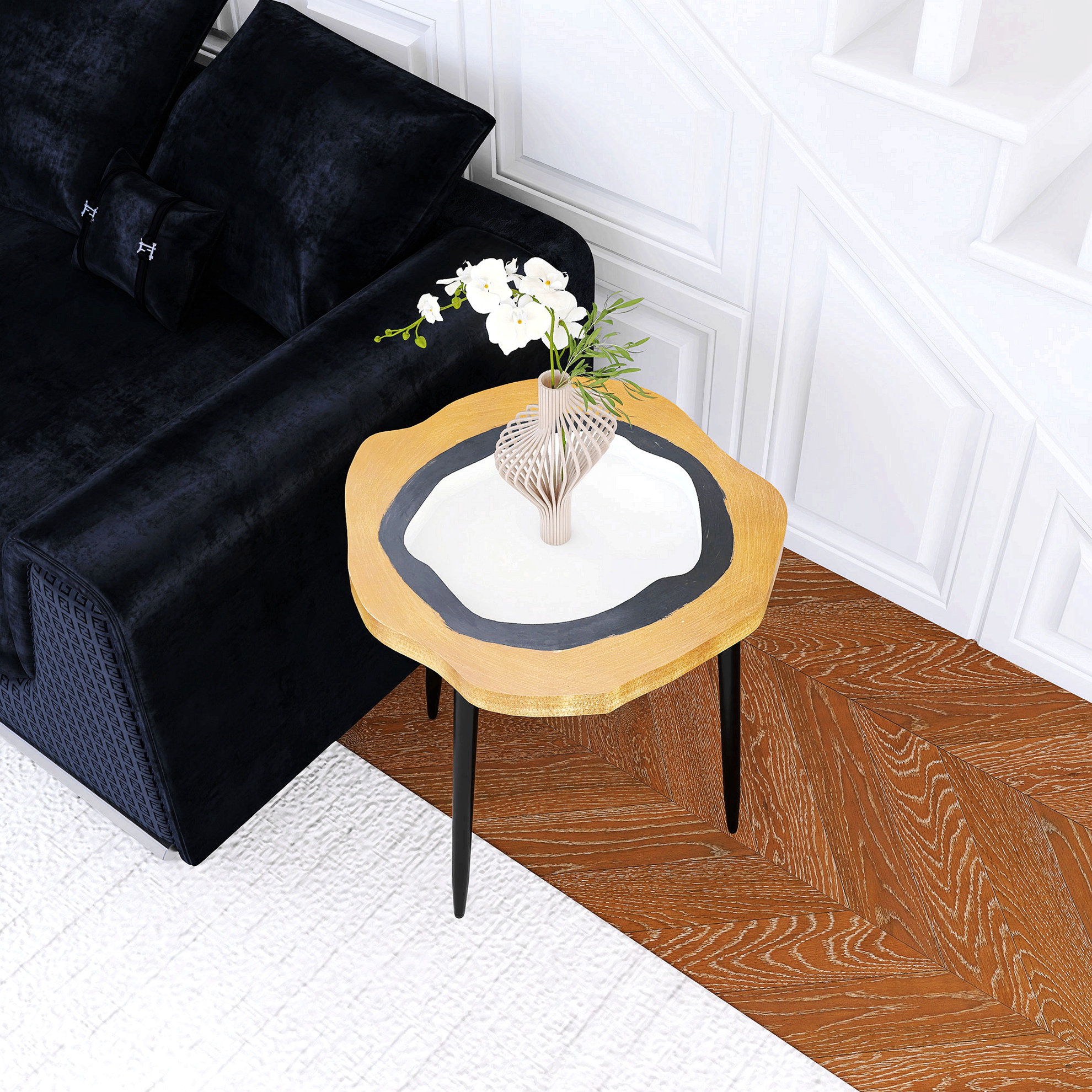George Oliver Small Side Table, MDF With Metal Legs, Easy Assembly ...
