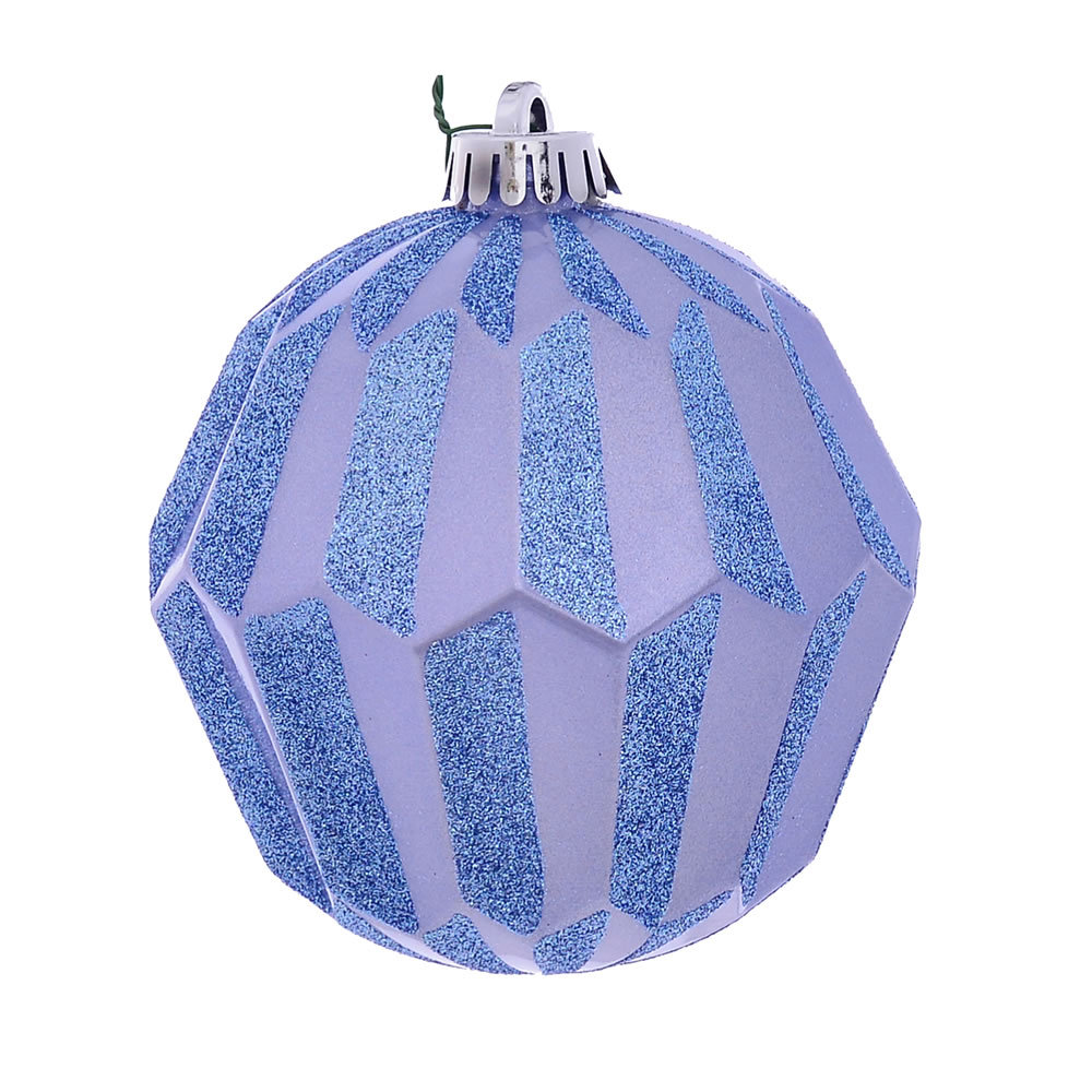The Holiday Aisle® Periwinkle Glitter Faceted Ball Ornament | Wayfair