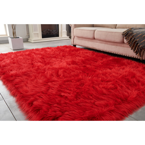 Everly Quinn Hand Tufted Red Rug | Wayfair