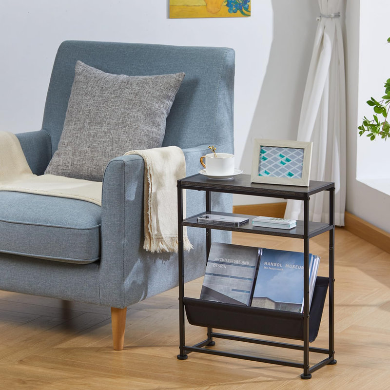17 Stories Narrow End Table for Small Spaces - Side Table with Magazine ...