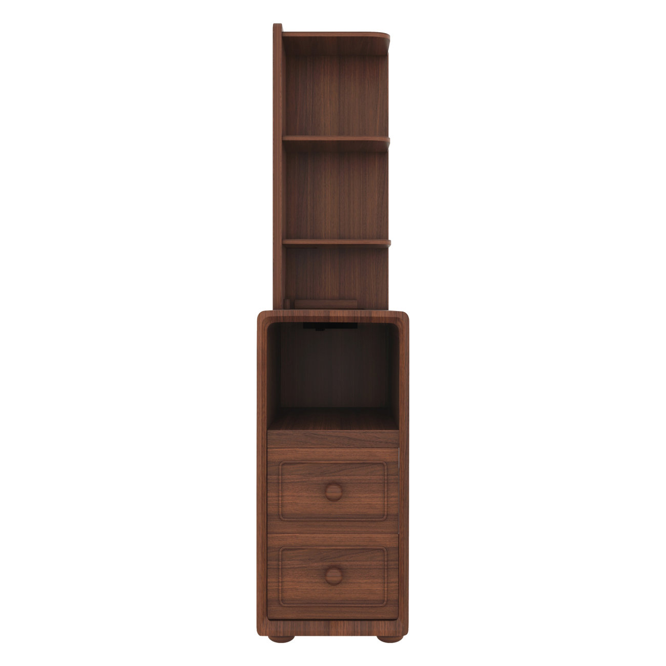 George Oliver End Table With Drawers, Corner Table With Open Shelves ...