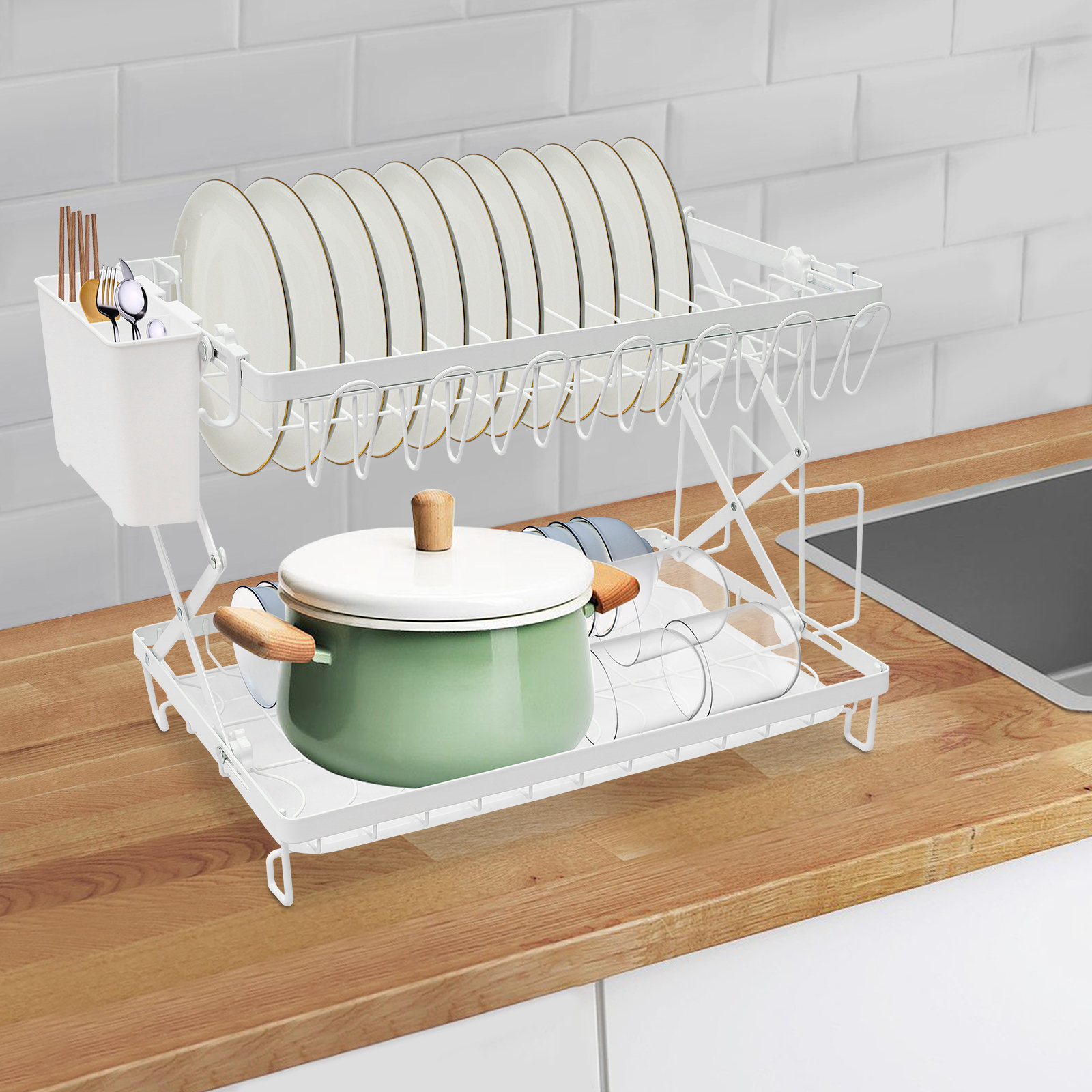 DALELEE 2-Tier Steel Dish Rack | Wayfair