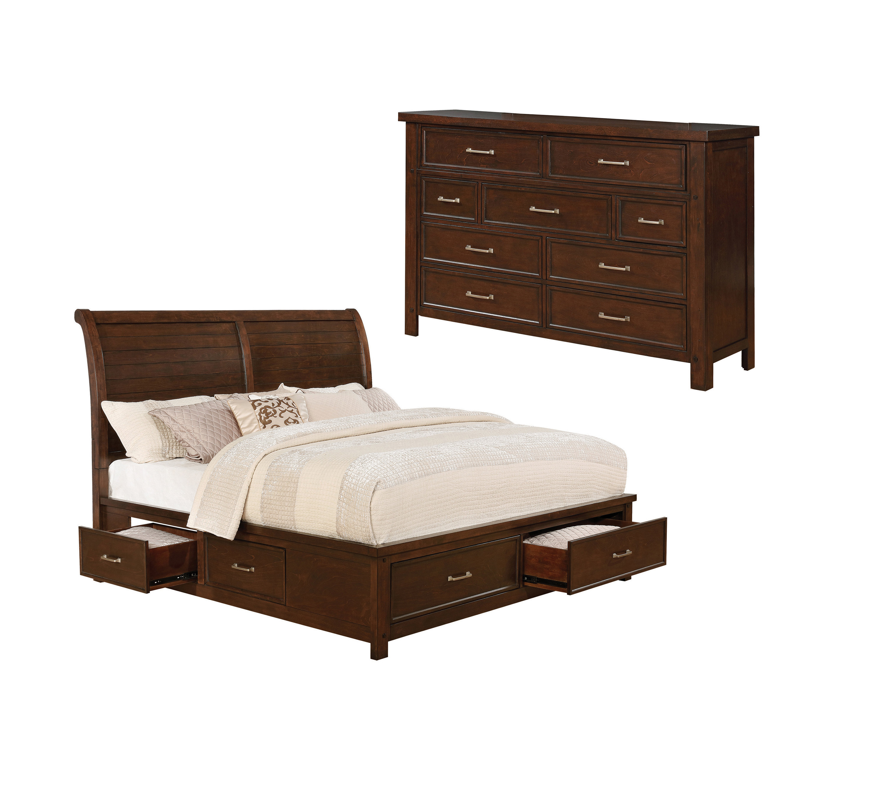 Red Barrel Studio® Ardent Pinot Noir 2-Piece Bedroom Set with Dresser ...