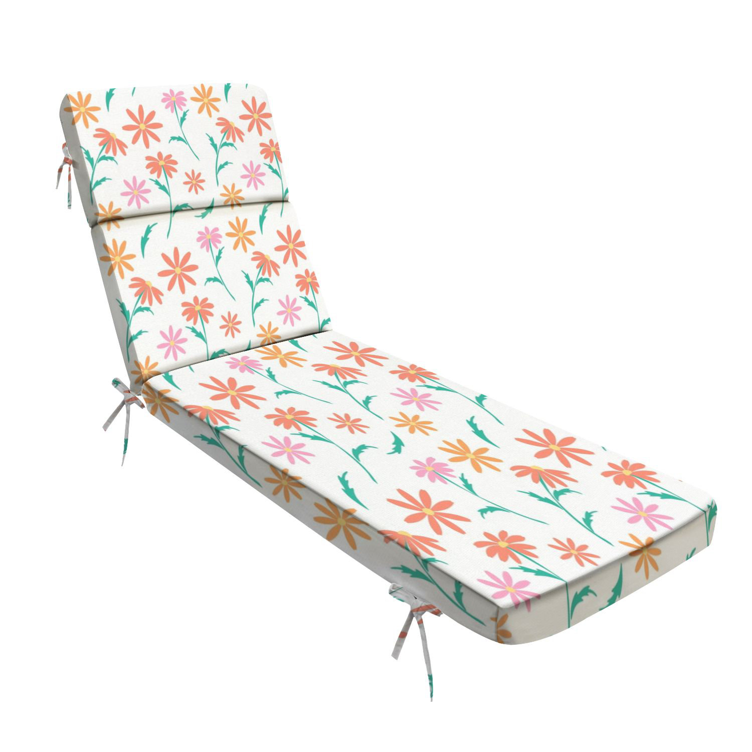 One Allium Way® Outdoor Indoor 3'' Lounge Patio Cushion Floral daisies ...