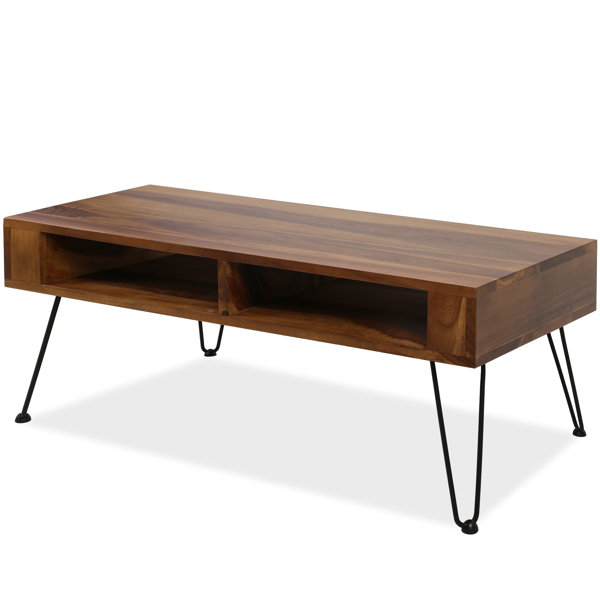 17 Stories Neta Walnut Coffee Table with Storage | Wayfair