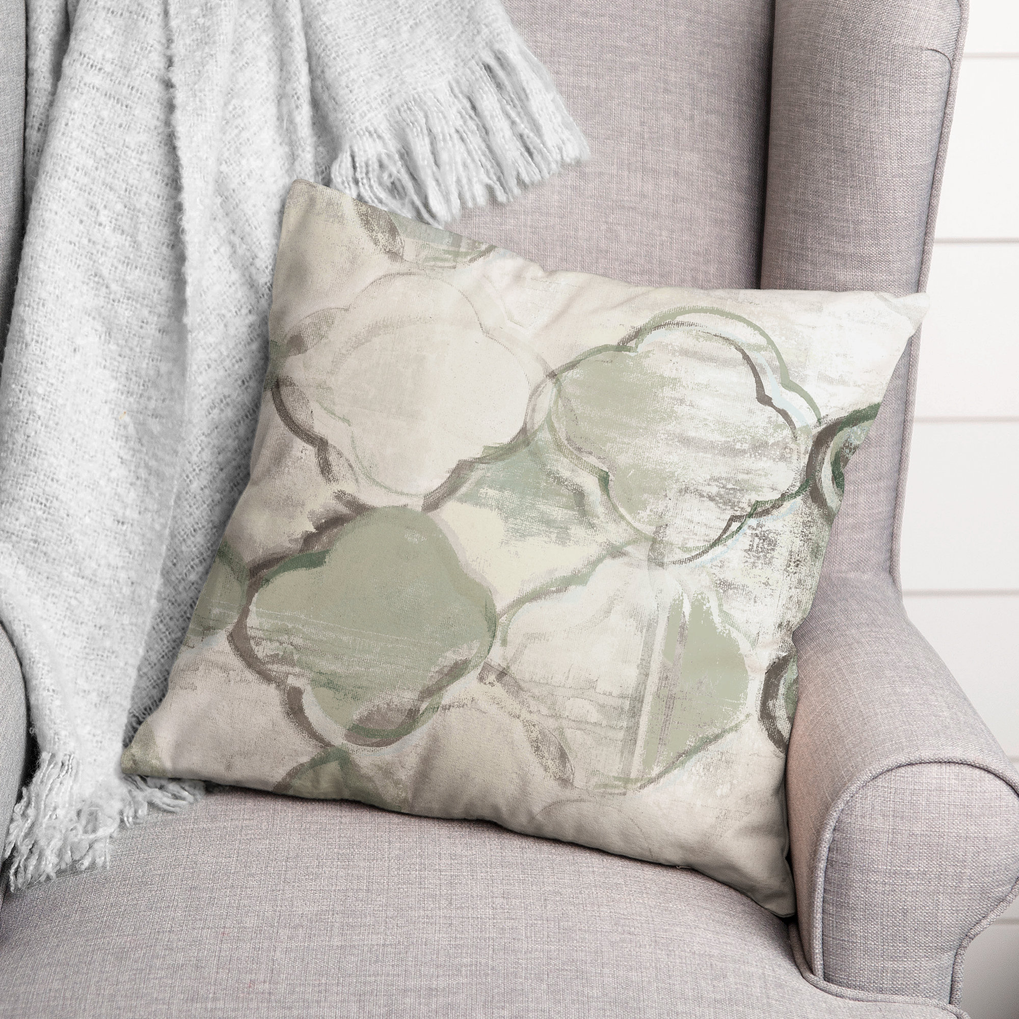 Designs Direct Creative Group Quatrefoil Square Pillow Cover & Insert ...