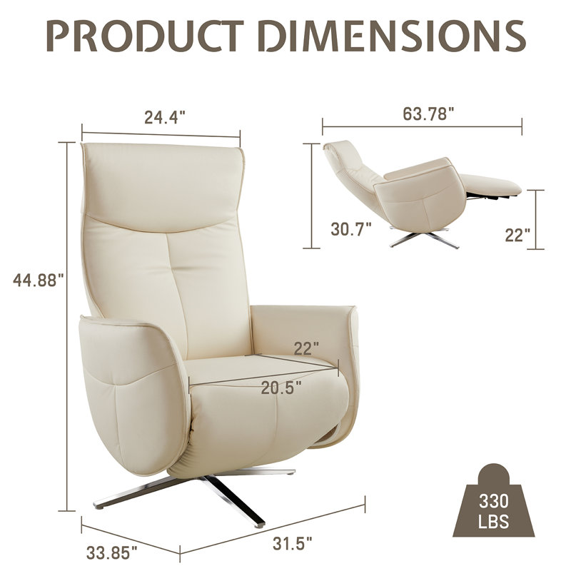 Brayden Studio® Leather Power Recliner Chair, Zero Gravity , 270 ...