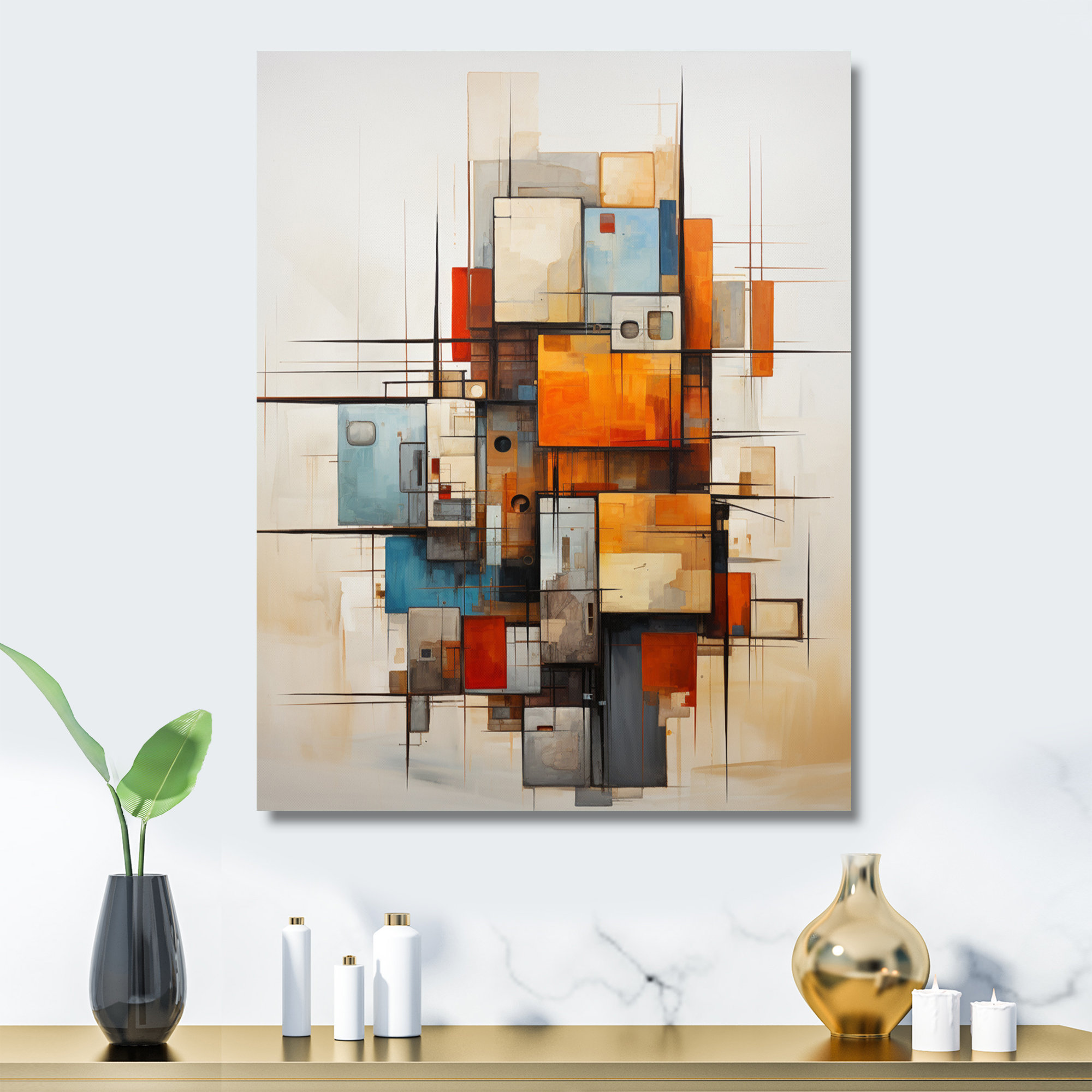 Ivy Bronx Cubism Fragmented Perspectives I - Cubism Metal Wall Decor ...
