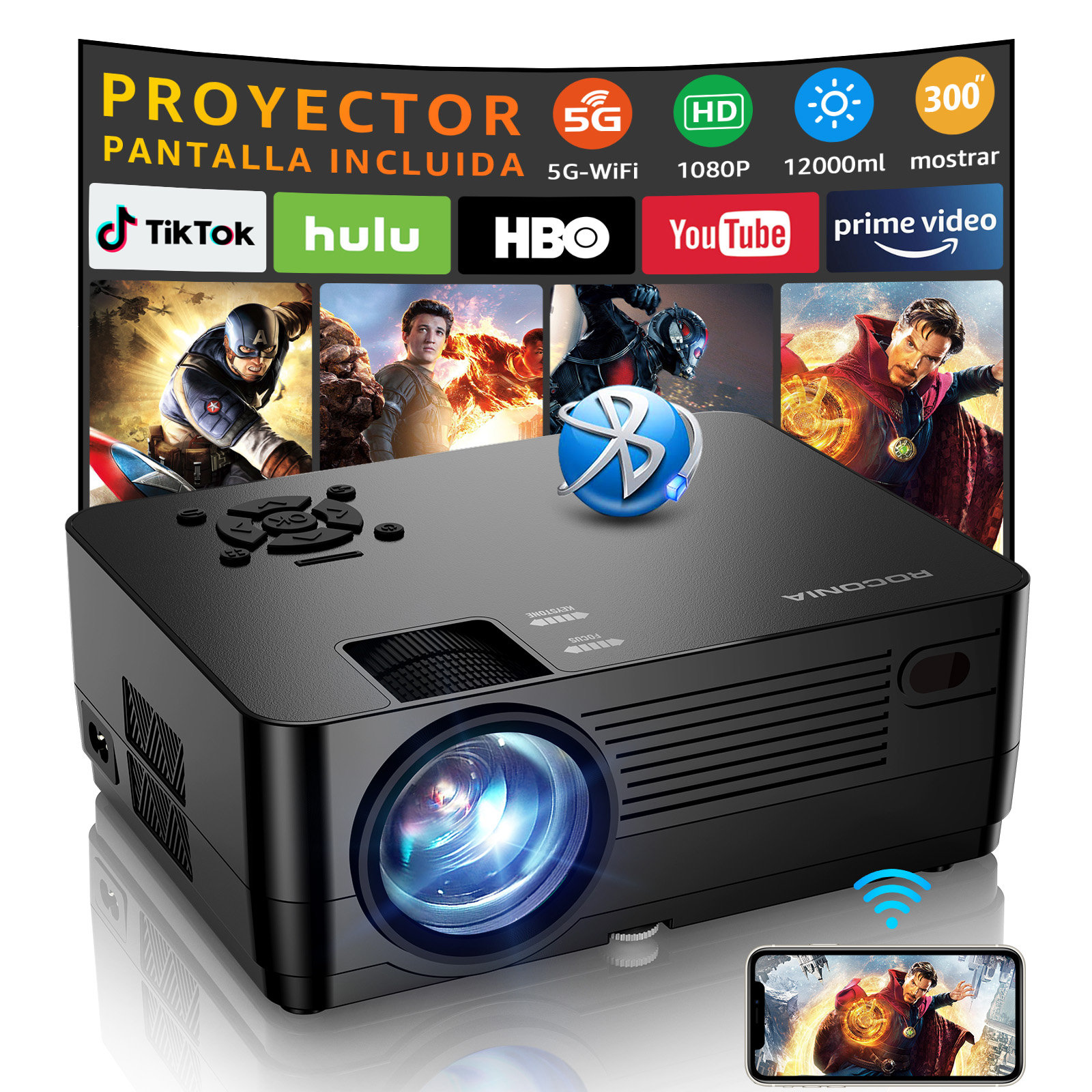 Roconia 9000 Lumens Home Theatre Projector & Reviews - Wayfair Canada