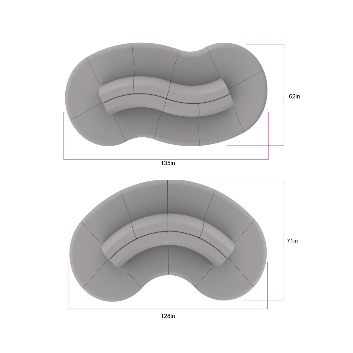 Factory Direct Partners Pro Series Connect Curved Wave Seating, 10 ...