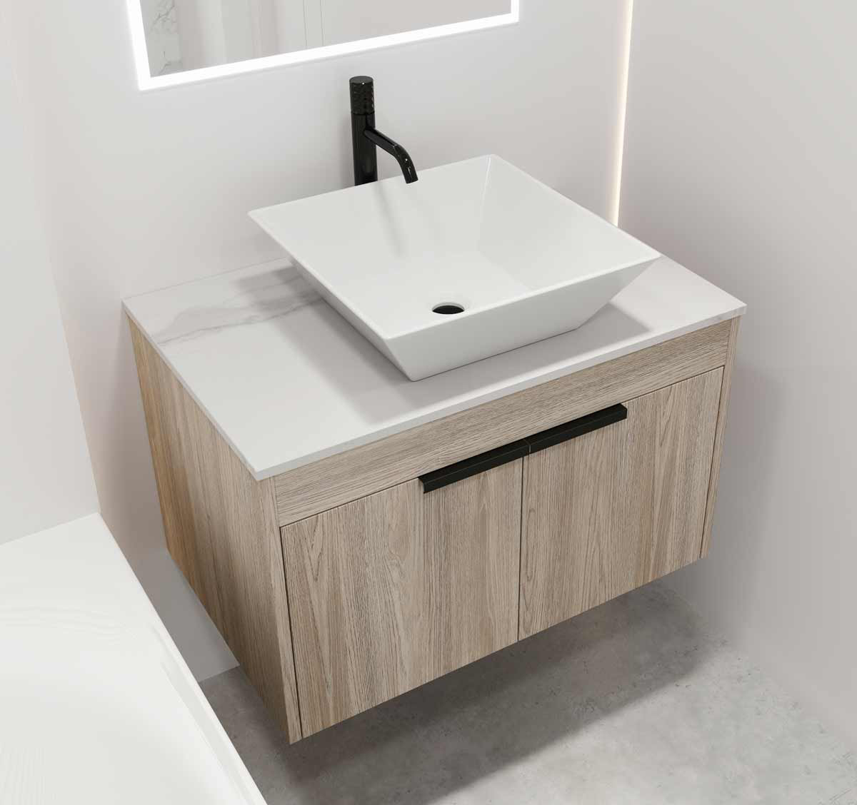 Latitude Run® 30 " Wall Mounted Bathroom Vanity With Ceramic Basin Set ...