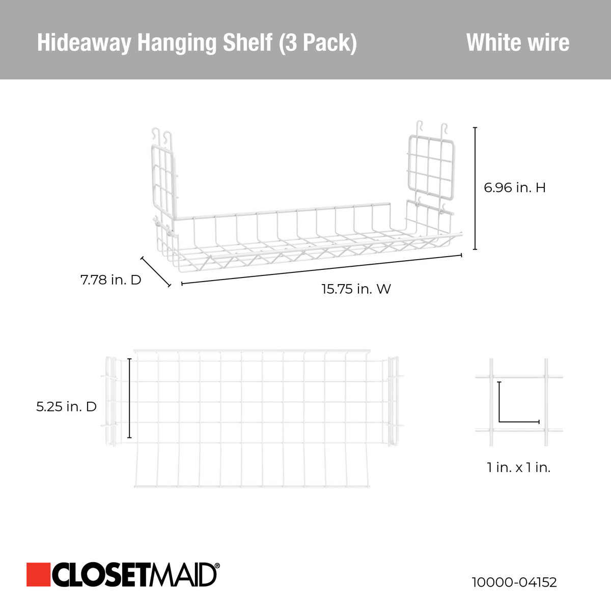 ClosetMaid Hideaway Hanging Wire Shelf (Set of 3) & Reviews | Wayfair