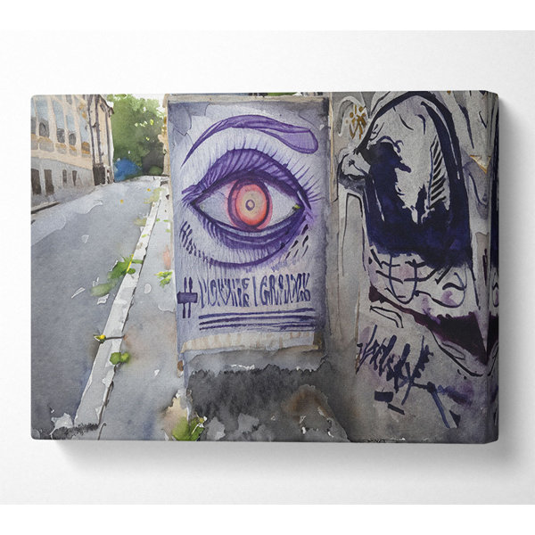 Happy Larry Spray Painted Eye Canvas Watercolour | Wayfair.co.uk