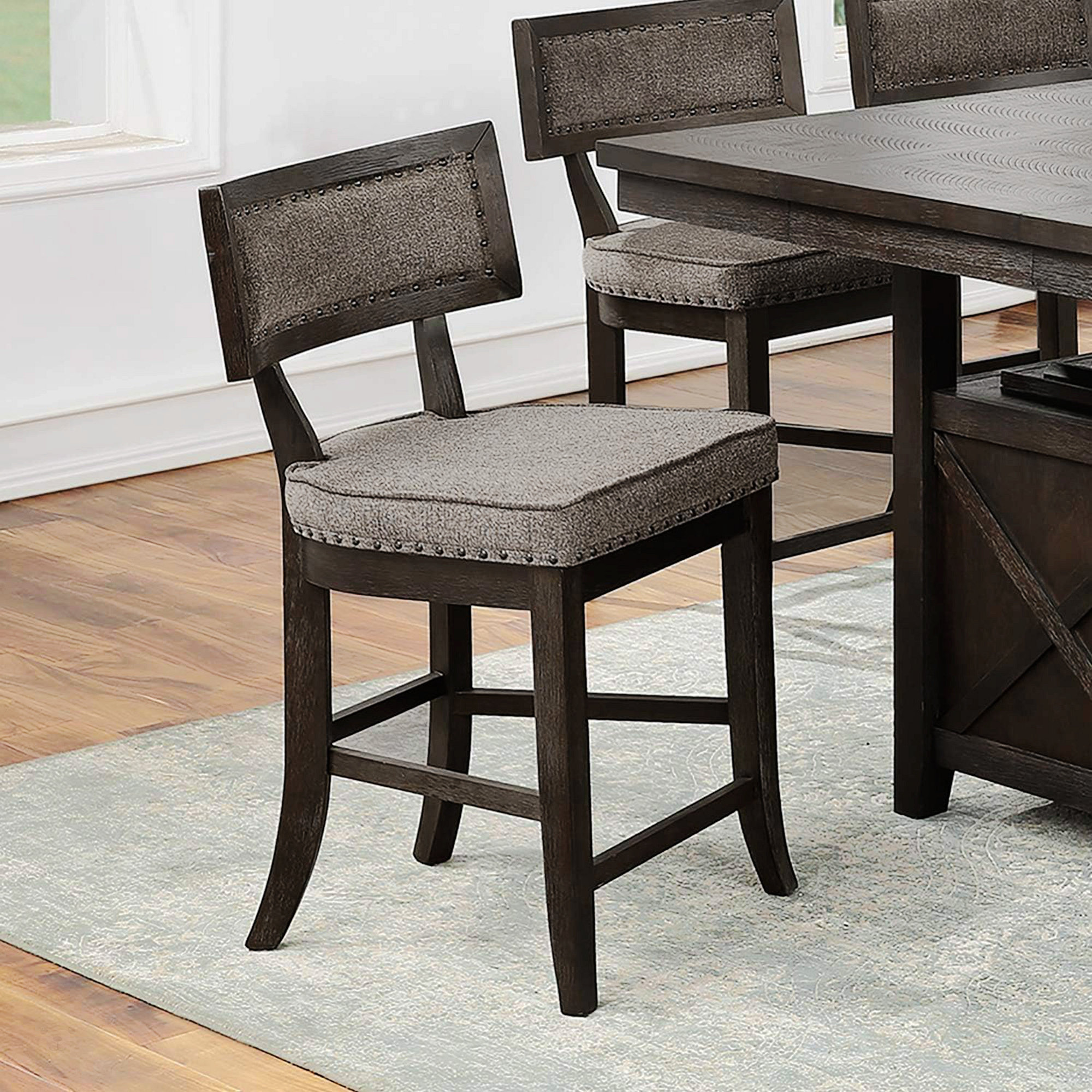 Wildon Home® Kitchen Dining Room Chairs Solid Wood & Veneer 2Pcs High ...