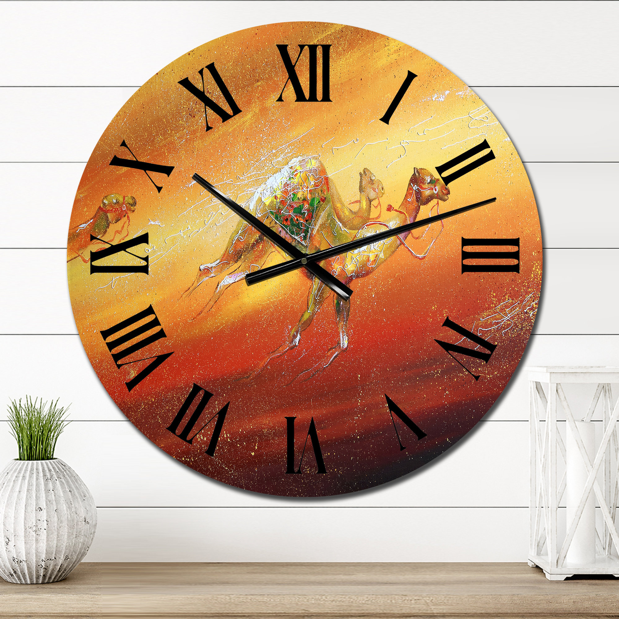 East Urban Home Running Camels During A Sandstorm - Traditional Wall ...