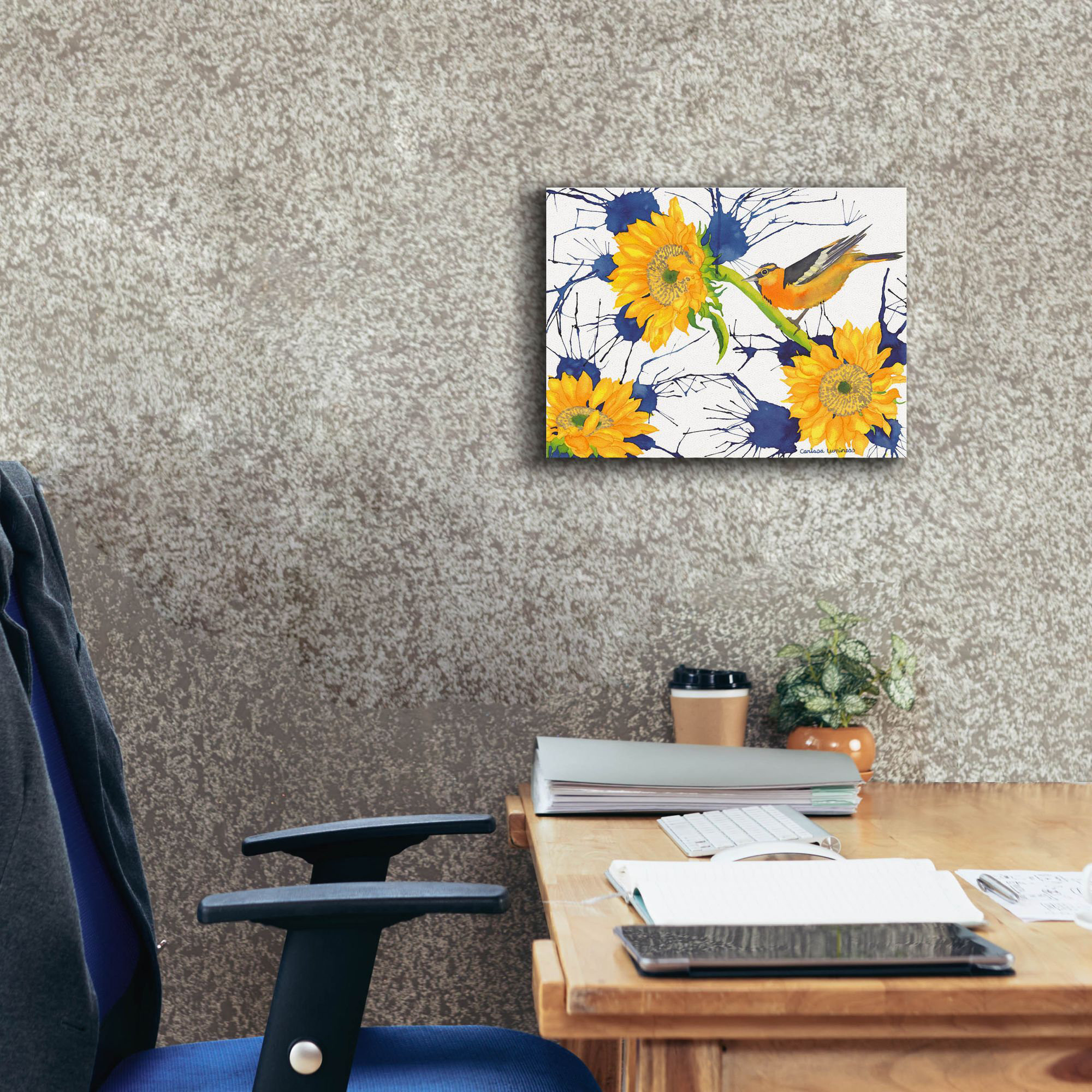 Rosalind Wheeler Oriole With Sunflowers by Carissa Luminess | Wayfair