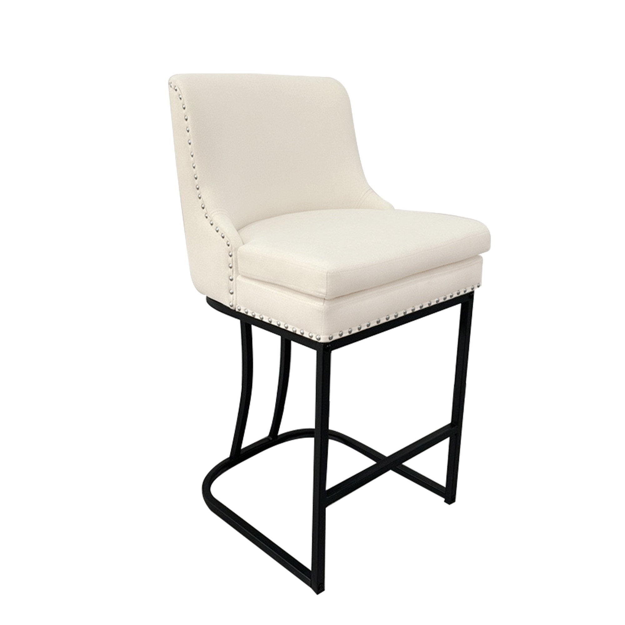 Red Barrel Studio® Donicia Upholstered 26'' Counter Stools With Metal ...