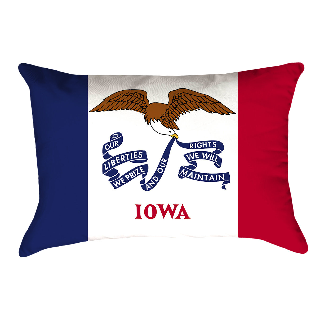 ArtVerse Centers Iowa Flag Pillow in , Cotton Twill Double Sided Print ...