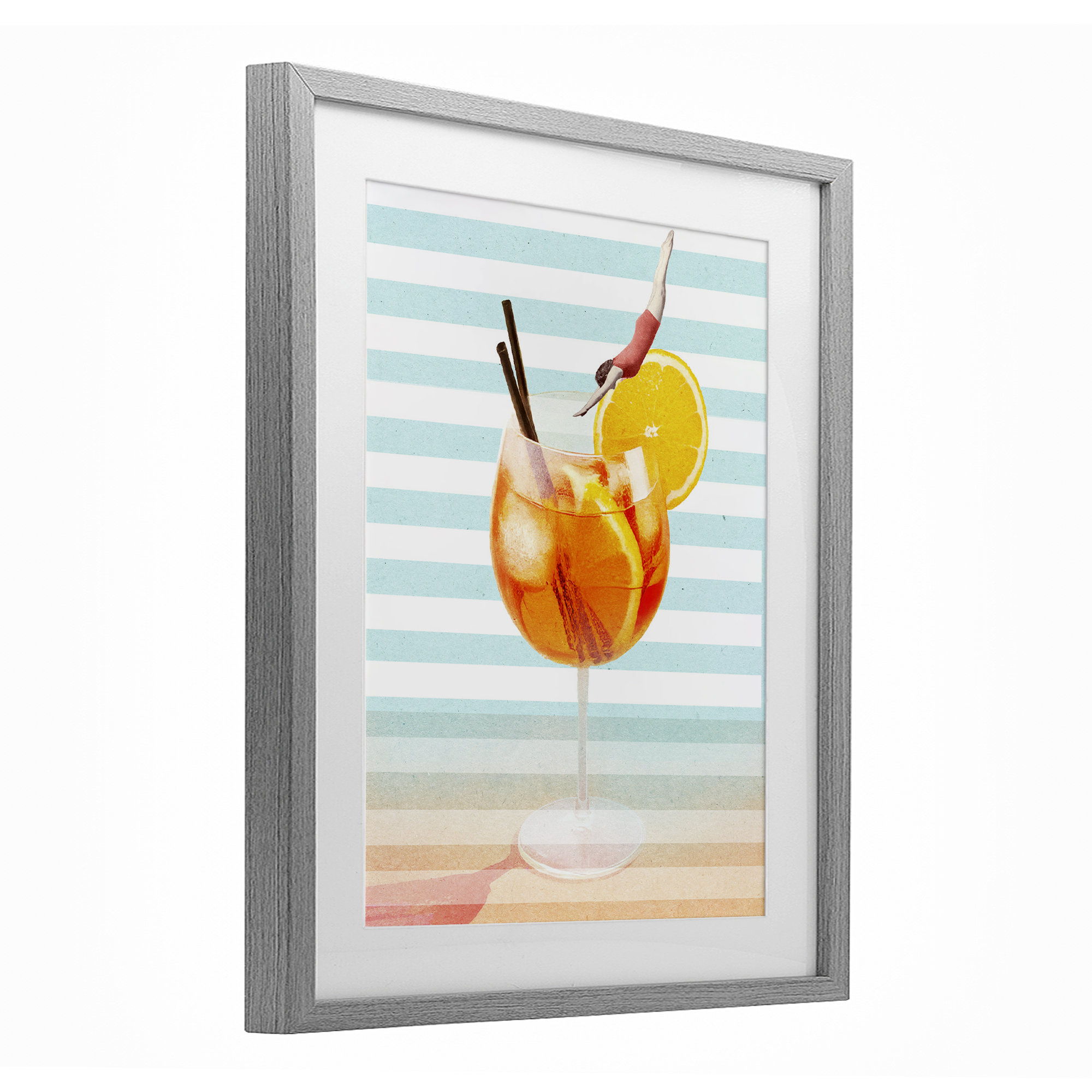 Ebern Designs Spritz Cocktail Dive Framed Print Under Glass, design by ...