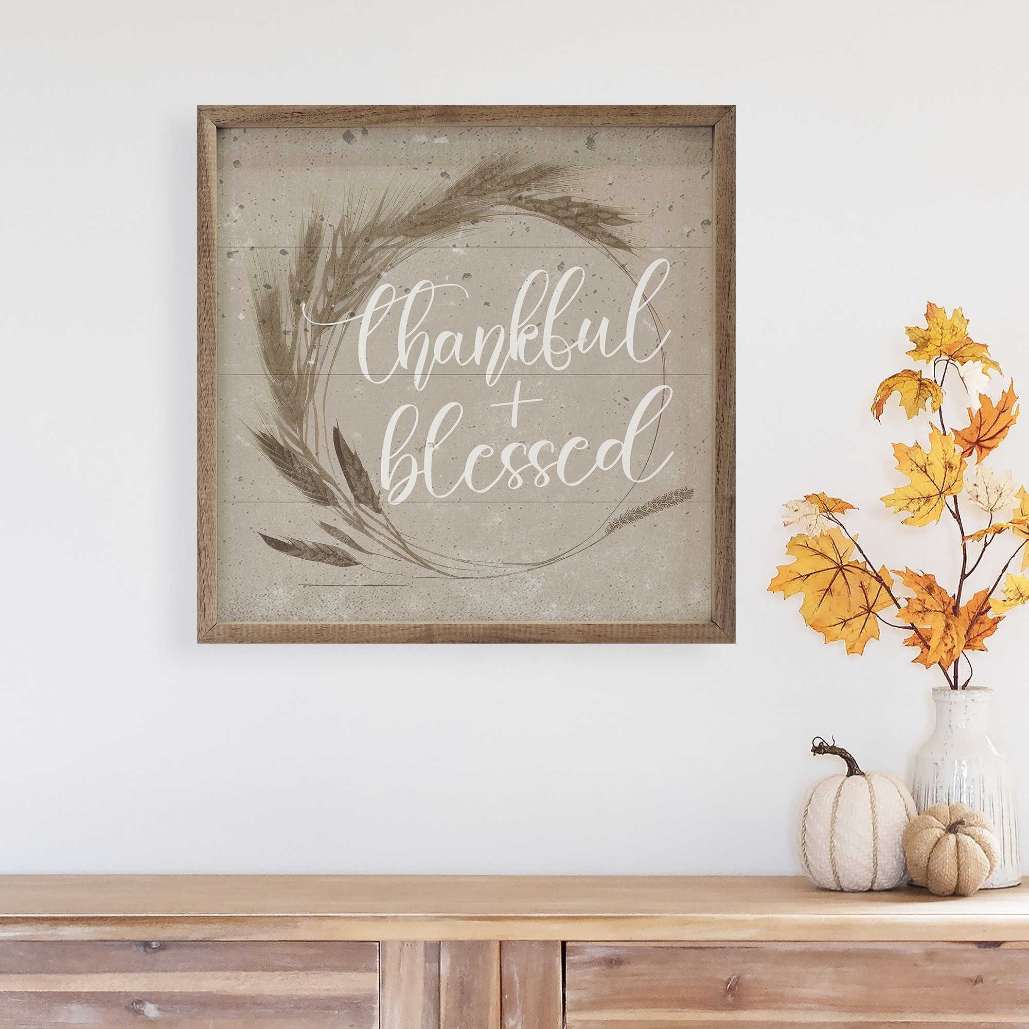 The Holiday Aisle® Thankful And Blessed Wreath Tan - Wayfair Canada