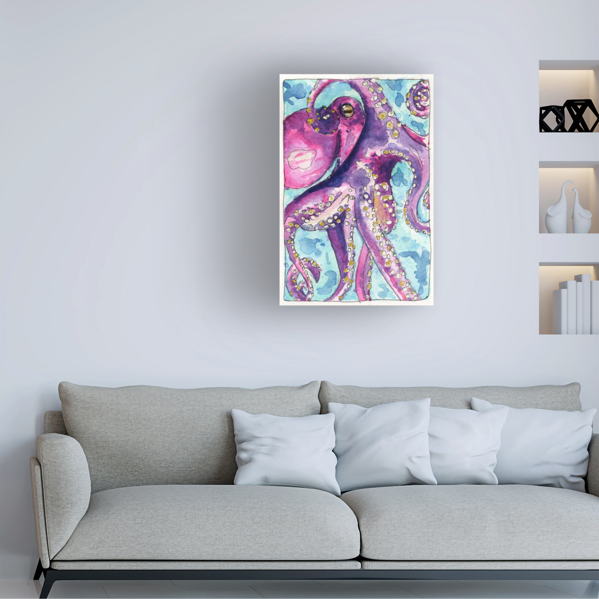 Trademark Fine Art Anika Goodhue Snow Day Octopus Canvas Art | Wayfair