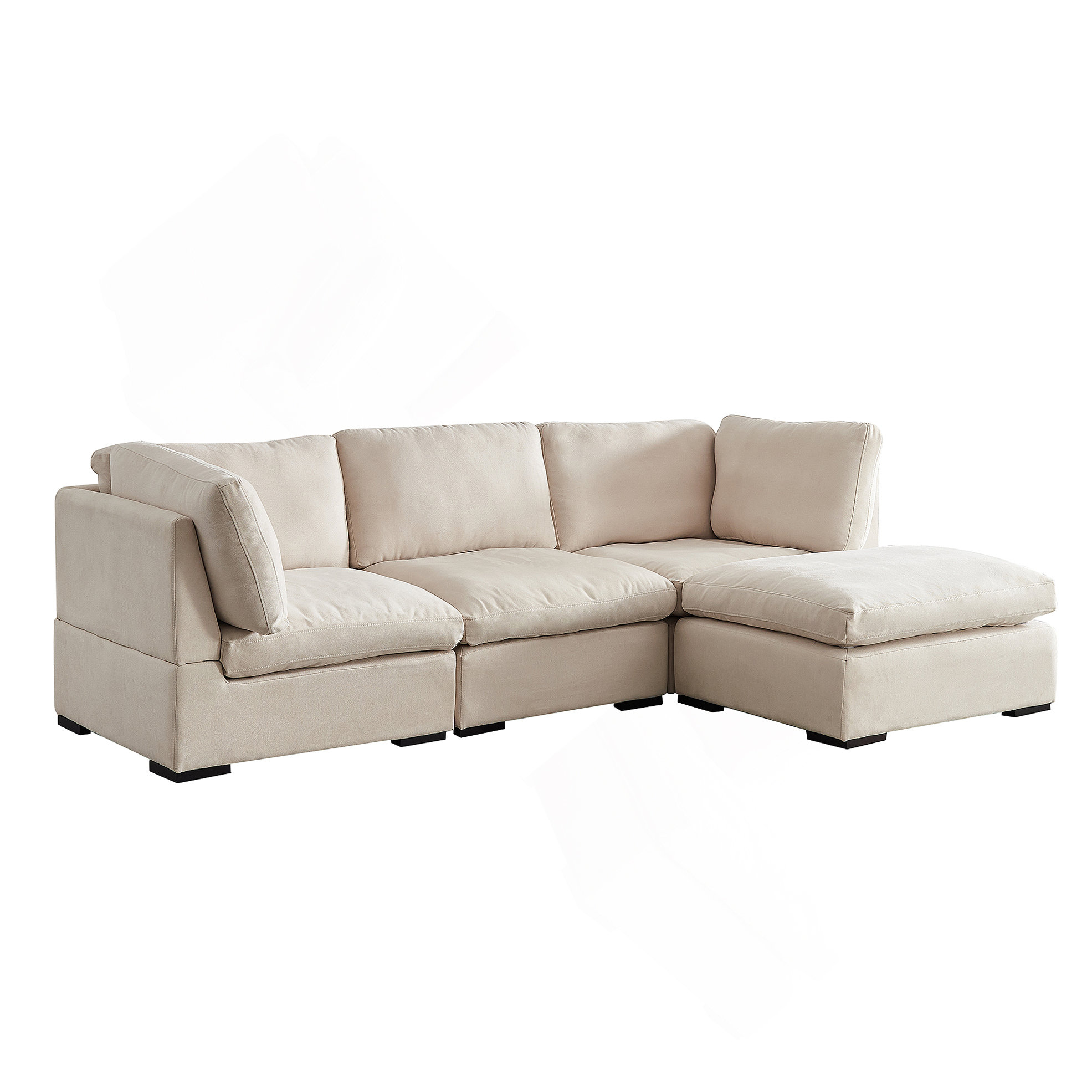 Latitude Run® L Shape Modular Soft Fabric Sofa Filled with Down | Wayfair