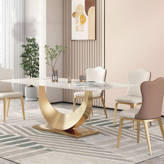 Mercer41 Bryleigh Polyester Blend Metal Solid Back Arm Chair | Wayfair