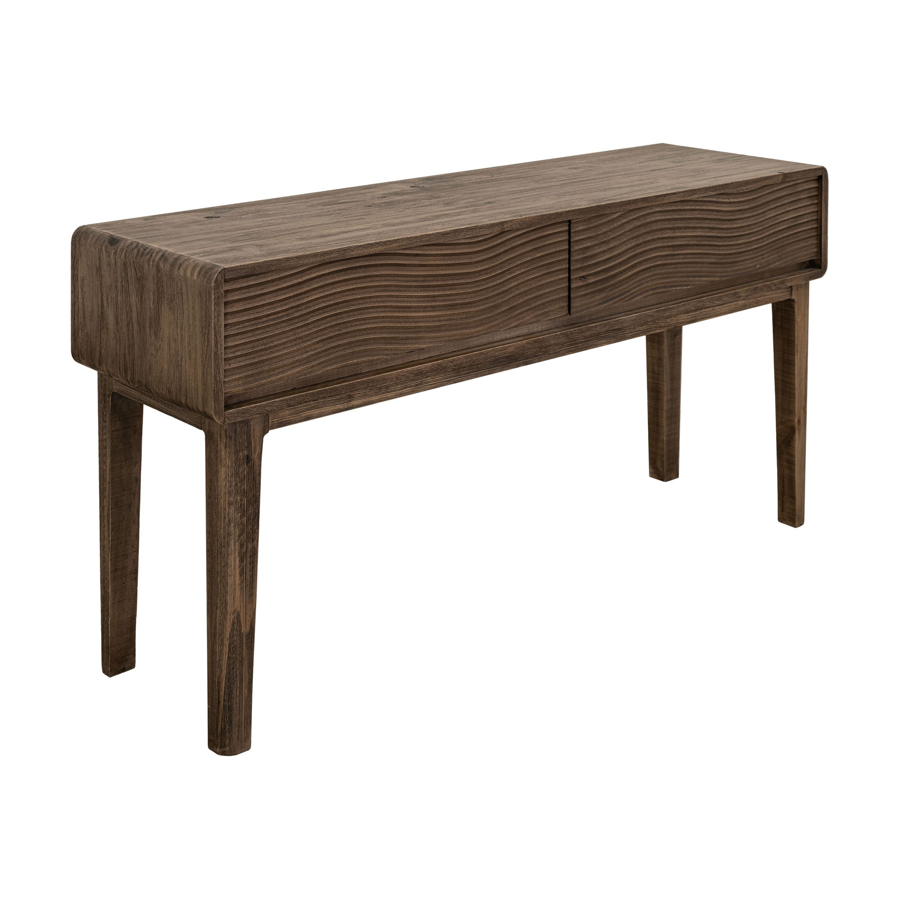 Benjara Oly Sofa Console Table, 2 Drawer, Natural Brown Melina Wood, 55 ...