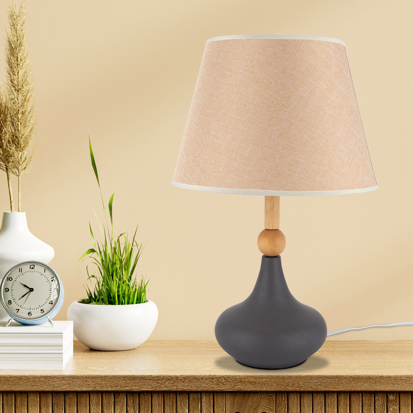 Wrought Studio™ Anastasaos Wood Table Lamp | Wayfair