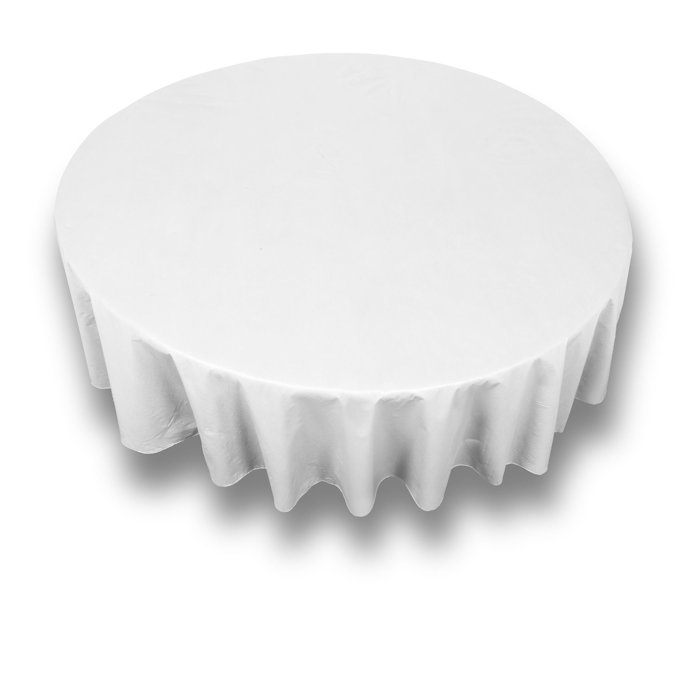 Hokku Designs Round Tablecloth White (6 Pack) Polyester 120 Inch in ...