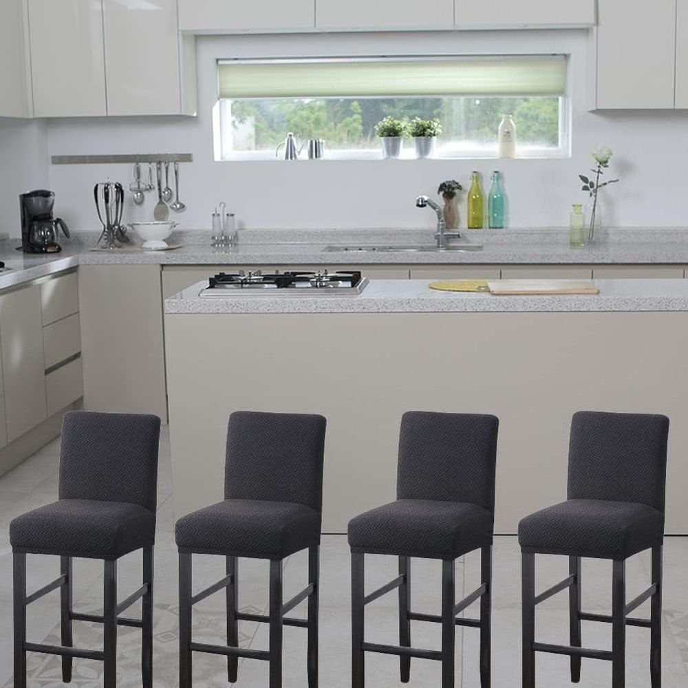 Rebrilliant Bar Stool Covers,4 Pack Stretch Bar Stool Covers With Backs ...