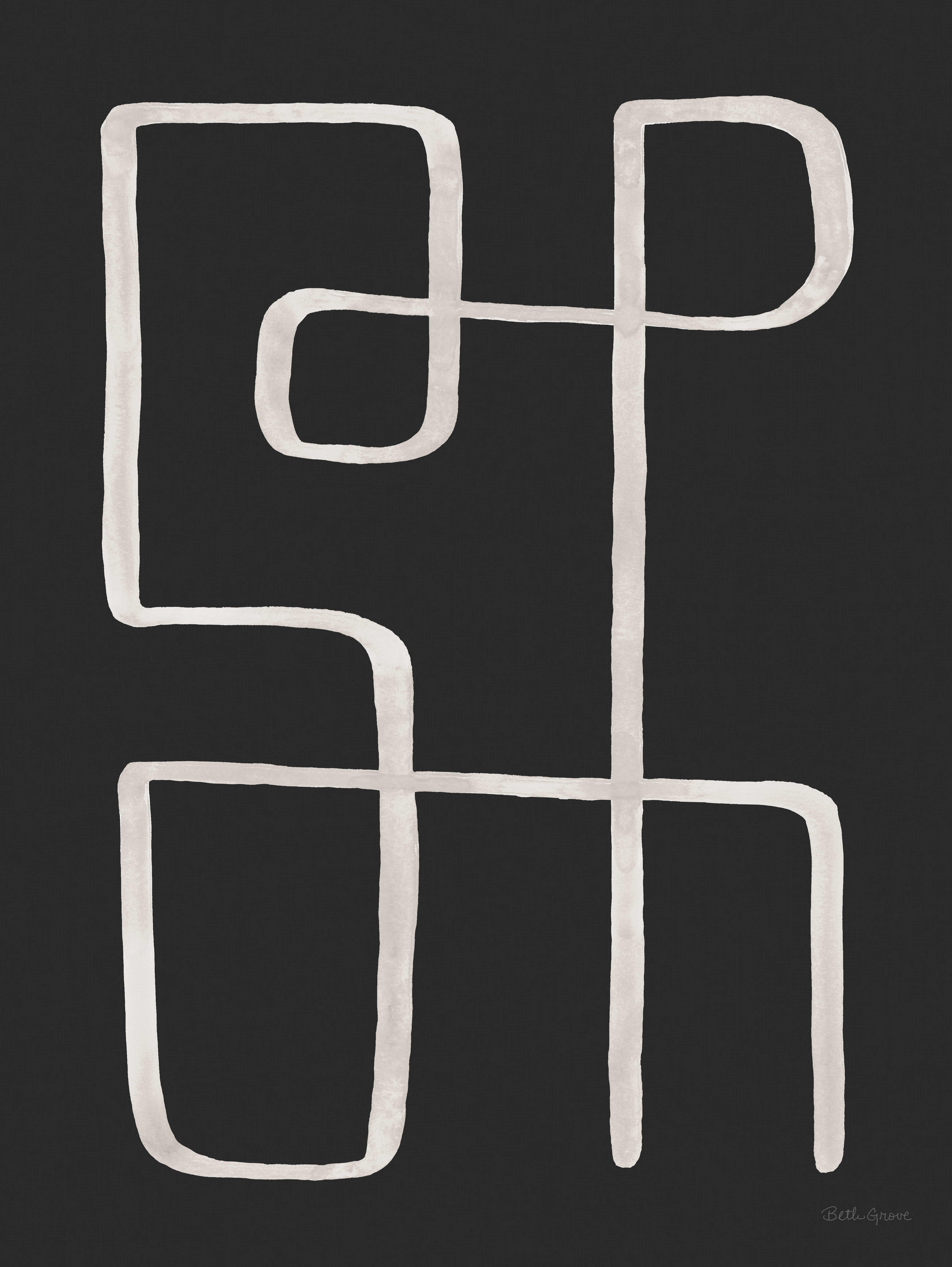 Wrought Studio™ Fllanza Abstract Squiggle II Dark by Beth Grove ...