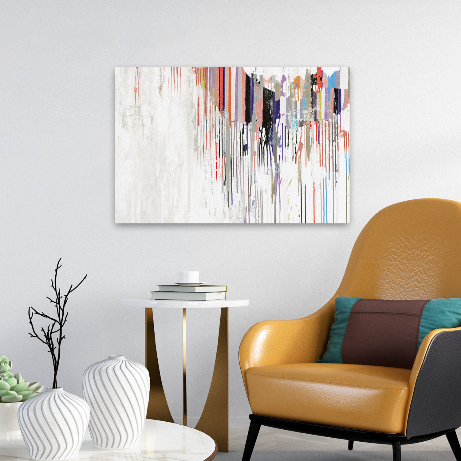 Latitude Run® Drips And Lines Spectrum Art | Wayfair