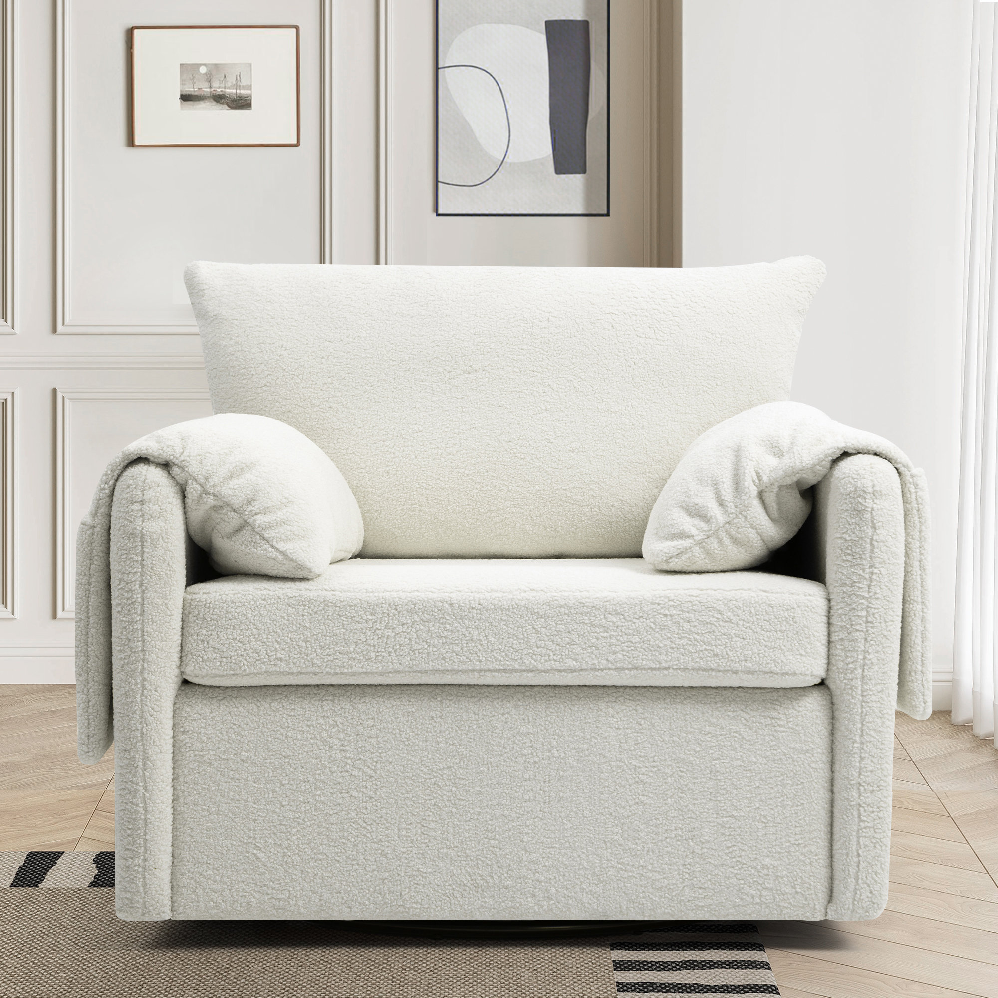 Latitude Run® Oversized Swivel Armchair - Wayfair Canada
