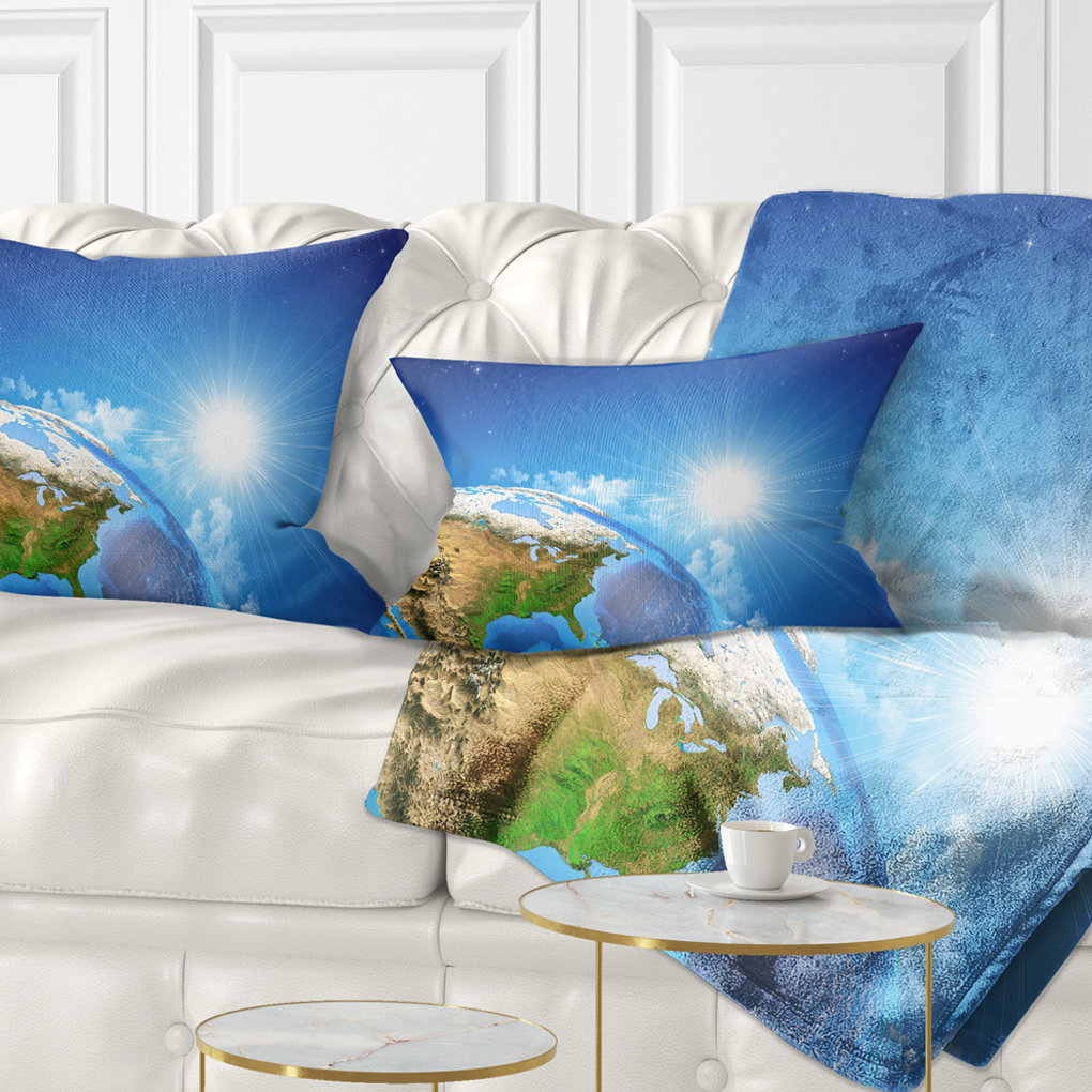 Design Art Sunrise over the Earth Landscape - Landscape Printed Throw ...