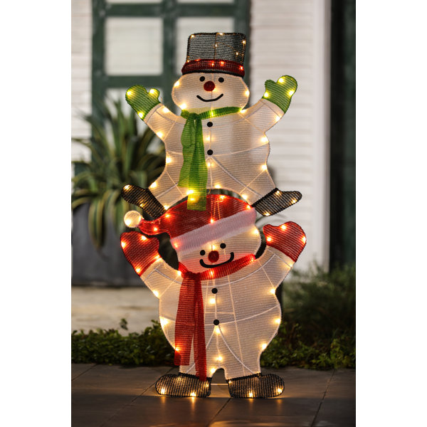 The Holiday Aisle® Stacked Snowman Lighted Display & Reviews | Wayfair